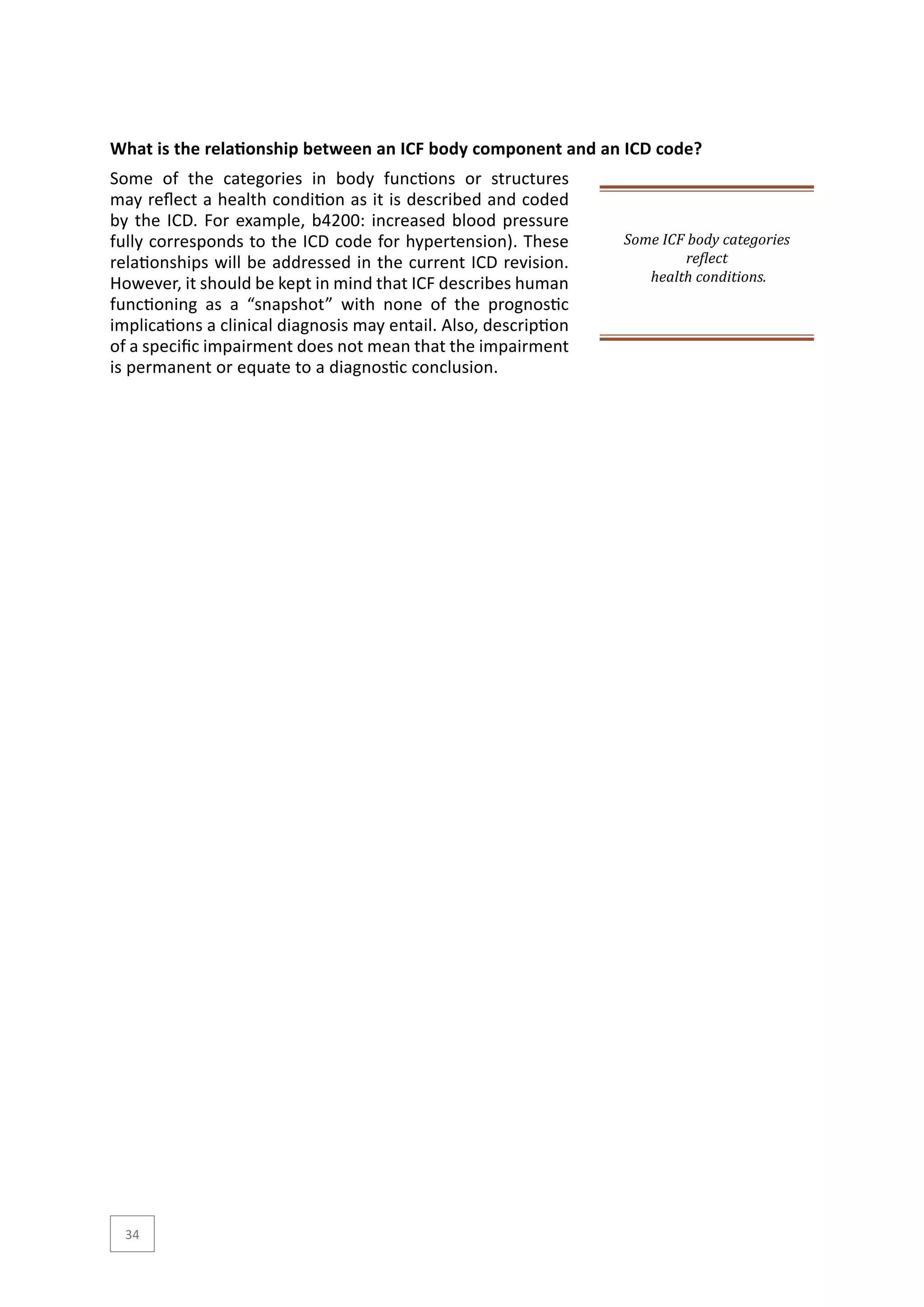 International Classification Of Functioning Disability And Health Icf Pdf