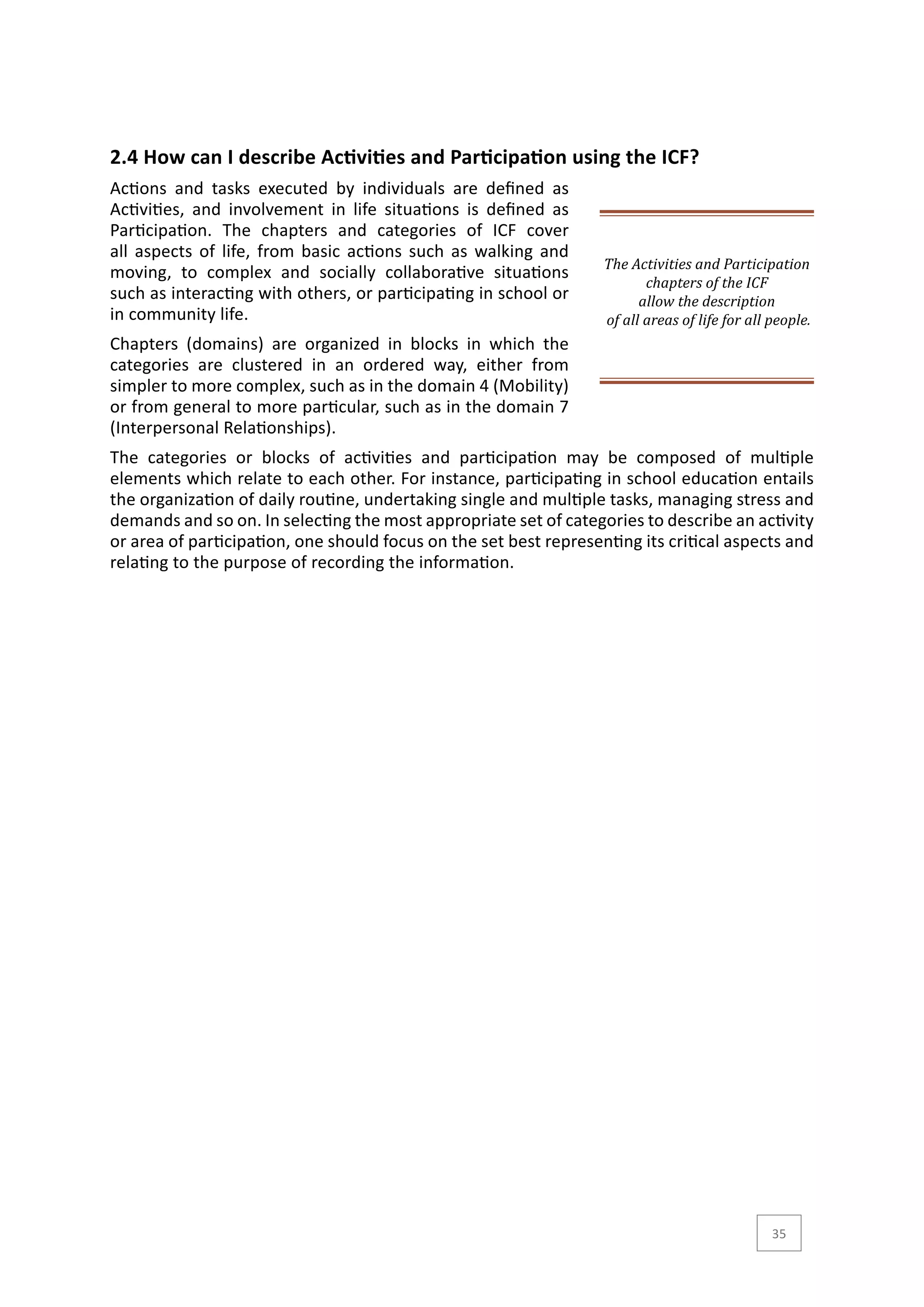 International Classification Of Functioning Disability And Health Icf Pdf