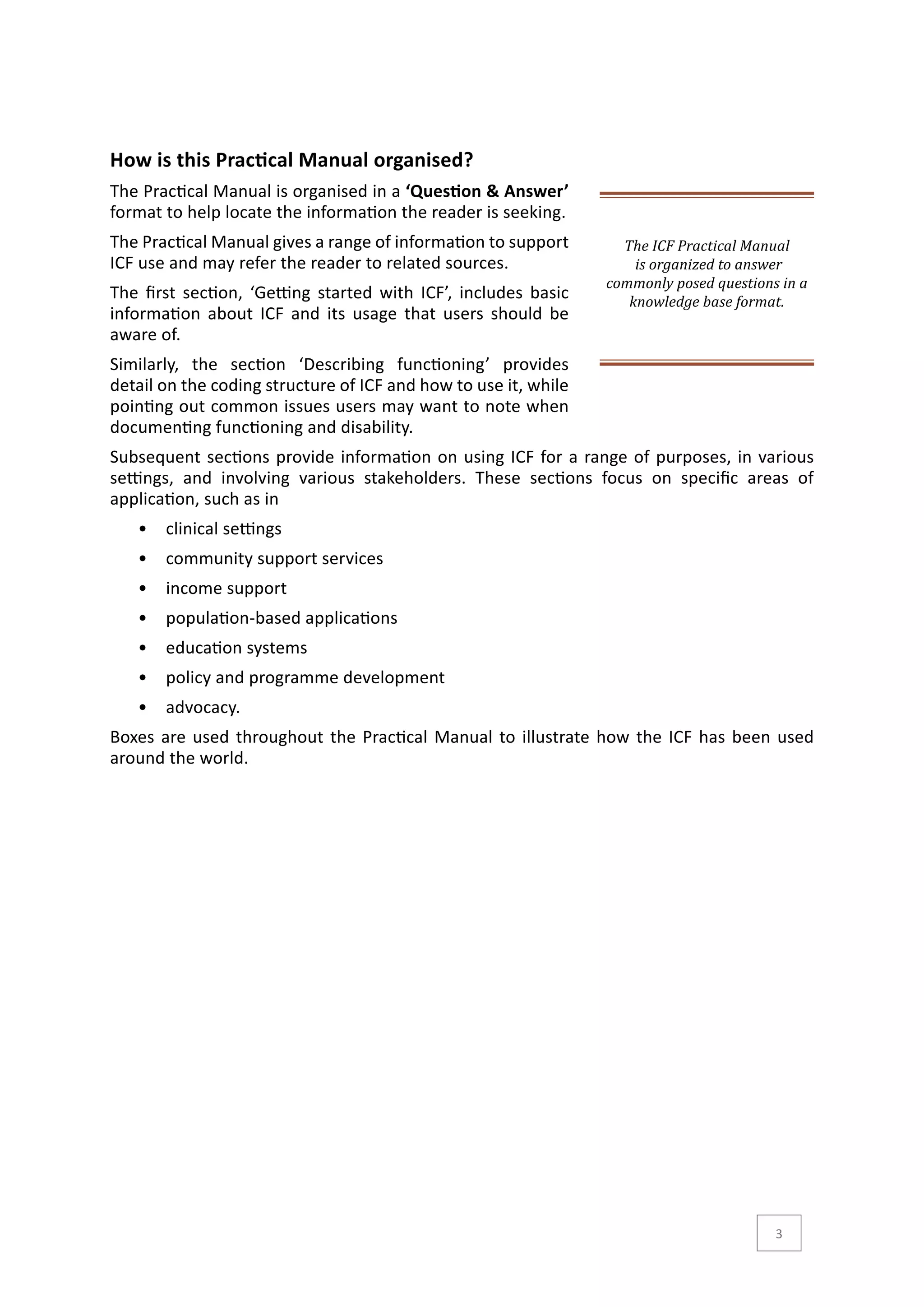 International Classification Of Functioning Disability And Health Icf Pdf