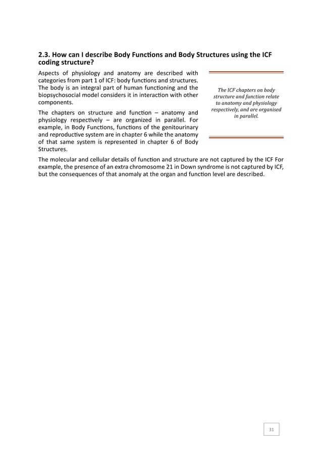 International Classification of Functioning, Disability and Health (ICF ...