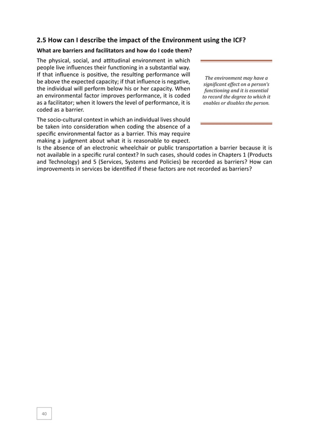 International Classification of Functioning, Disability and Health (ICF) | PDF