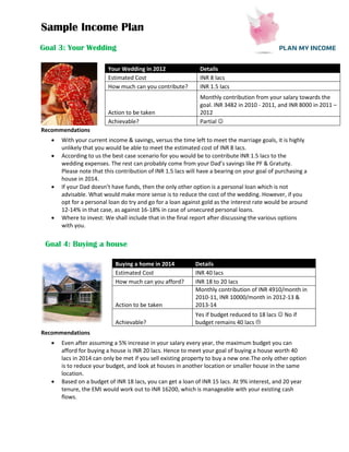 Draft income plan | PDF
