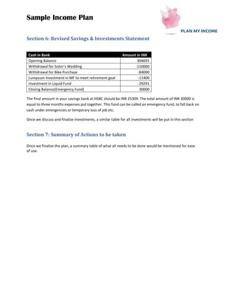Draft income plan | PDF