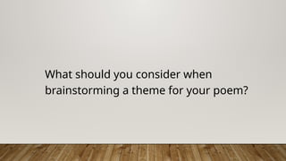 Drafting-a-Poem. Creating a poem and its parts | PPTX