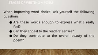 Drafting-a-Poem. Creating a poem and its parts | PPTX