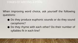 Drafting-a-Poem. Creating a poem and its parts | PPTX