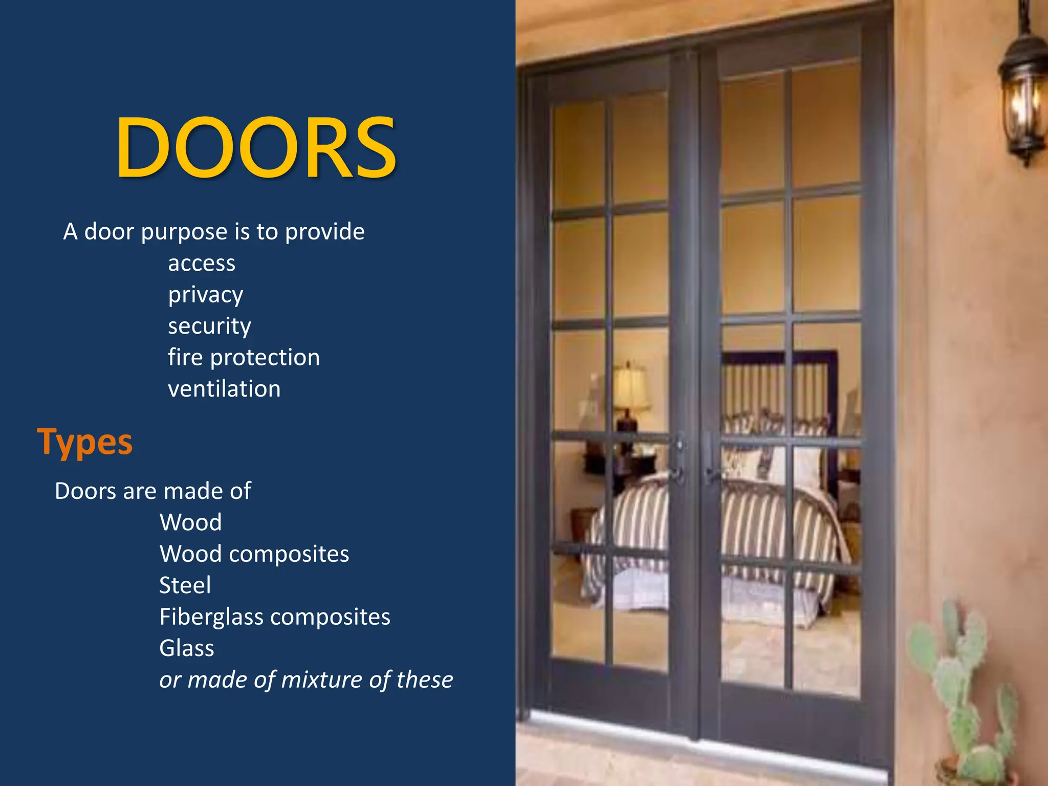 Drafting and dimensioning the Doors & win in floor plan | PPSX