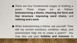 Mastering the Art of Drafting Poems: From Theme to Refinement | PPTX