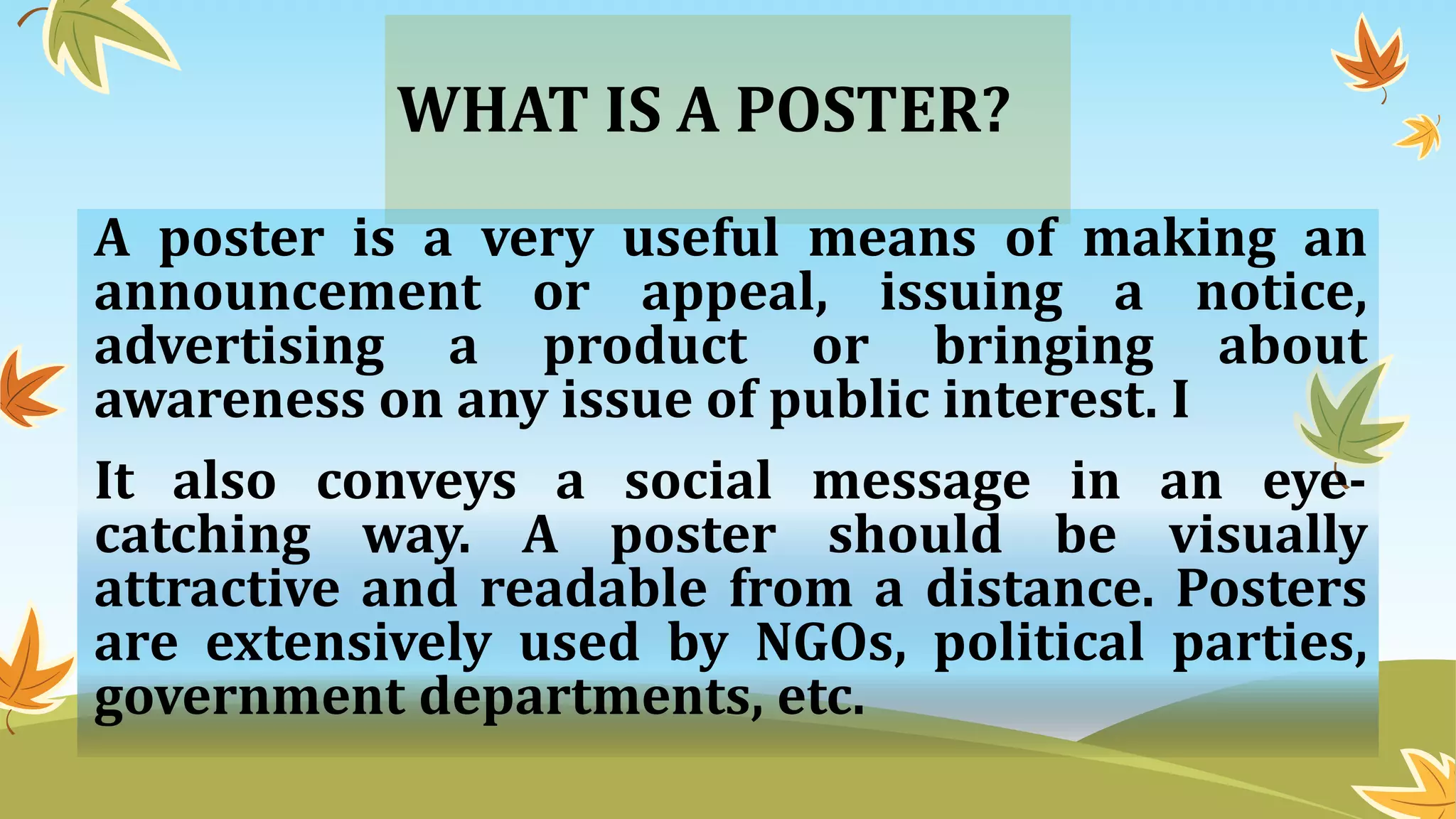 Drafting a poster for Class XI & XII | PPTX