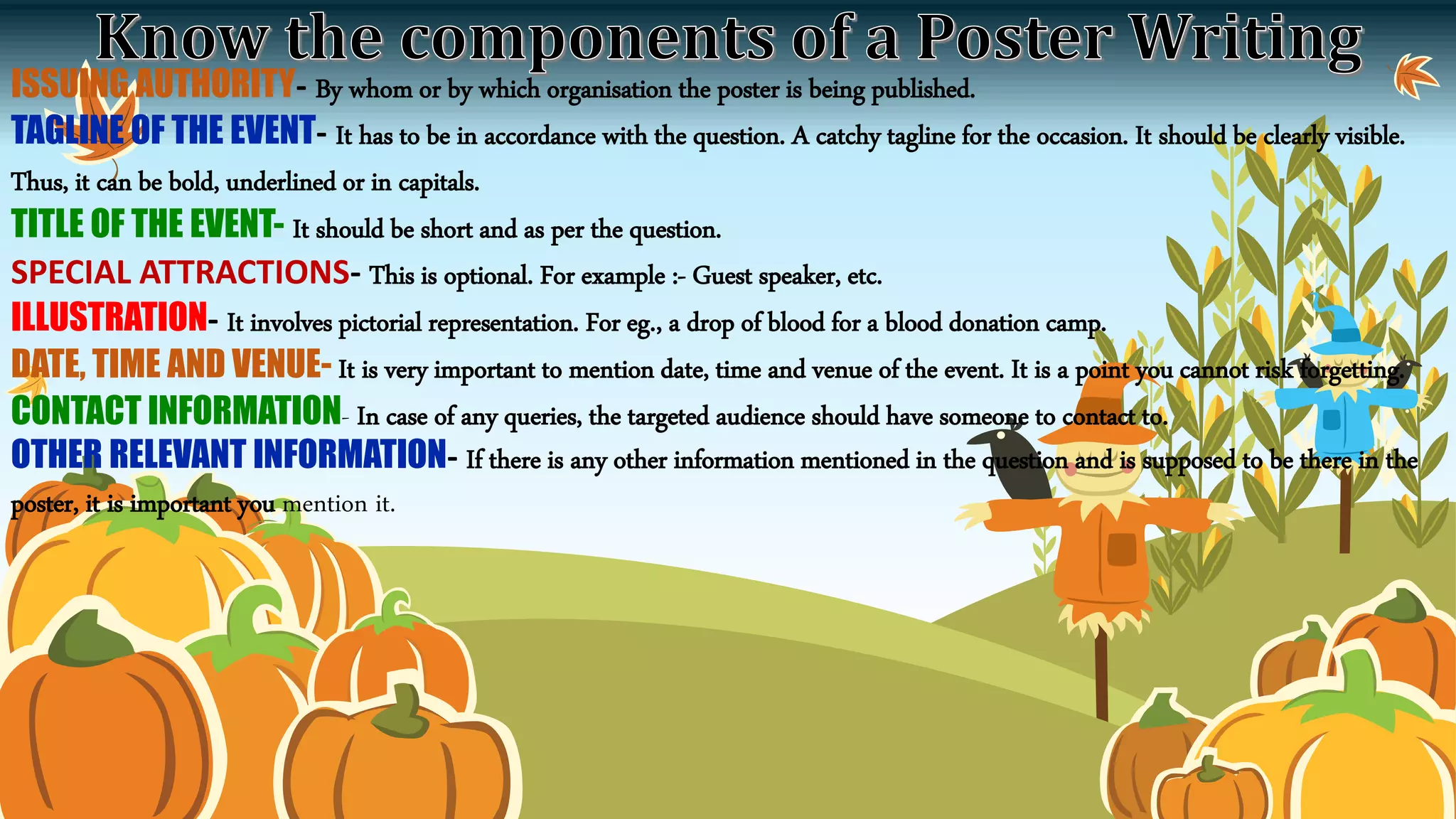 Drafting a poster for Class XI & XII | PPTX