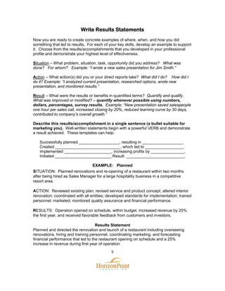 Drafting a Results Resume Guide | PDF
