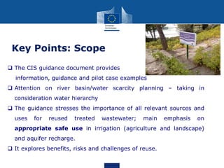 Drafting CIS on water reuse: State of play in February 2016 | PPT