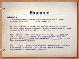 Drafting your Discourse Community Ethnography, part 2 | PPT