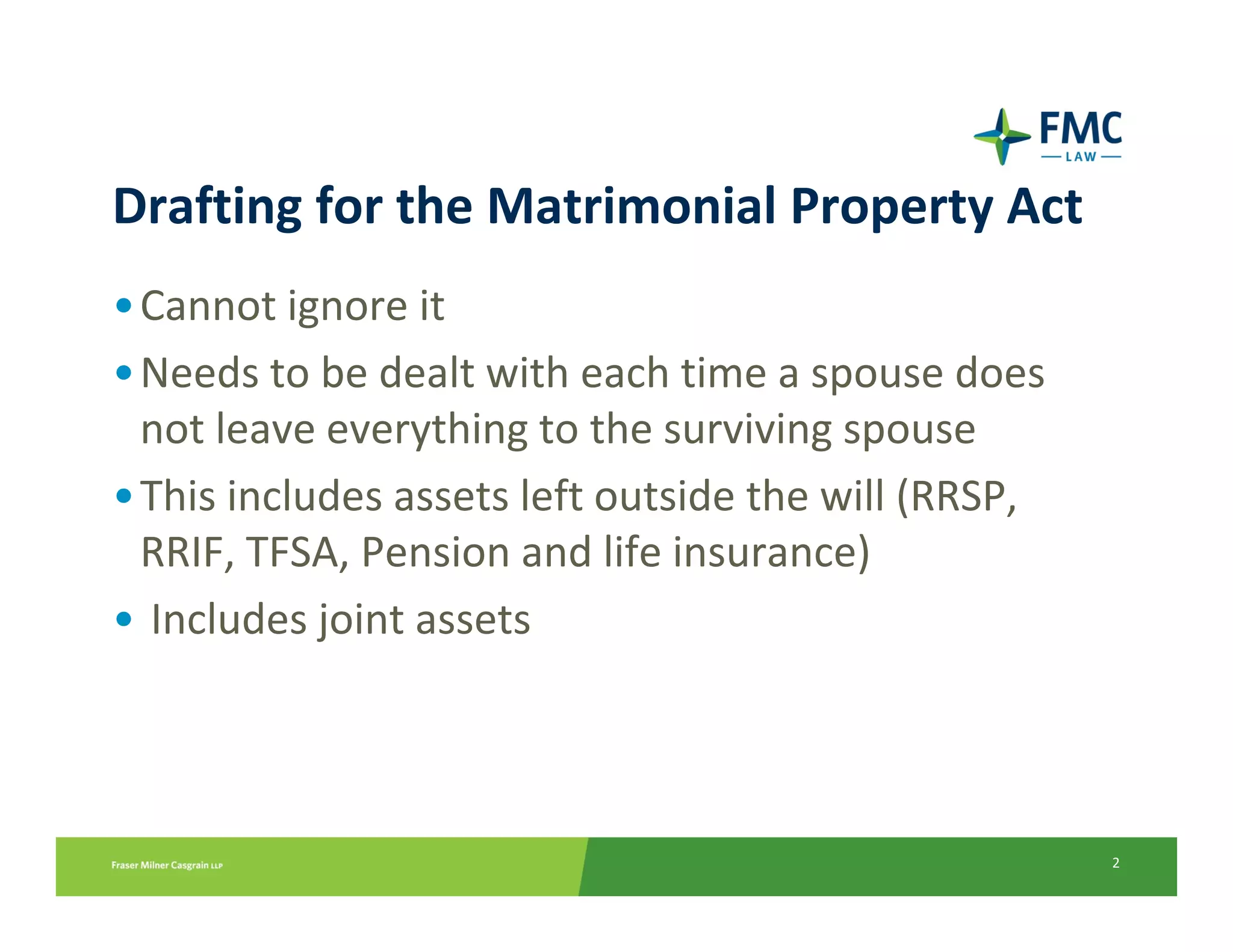Drafting for the Matrimonial Property Act | PDF