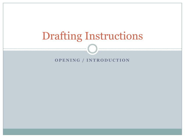 Drafting Instructions--Introductions | PPT