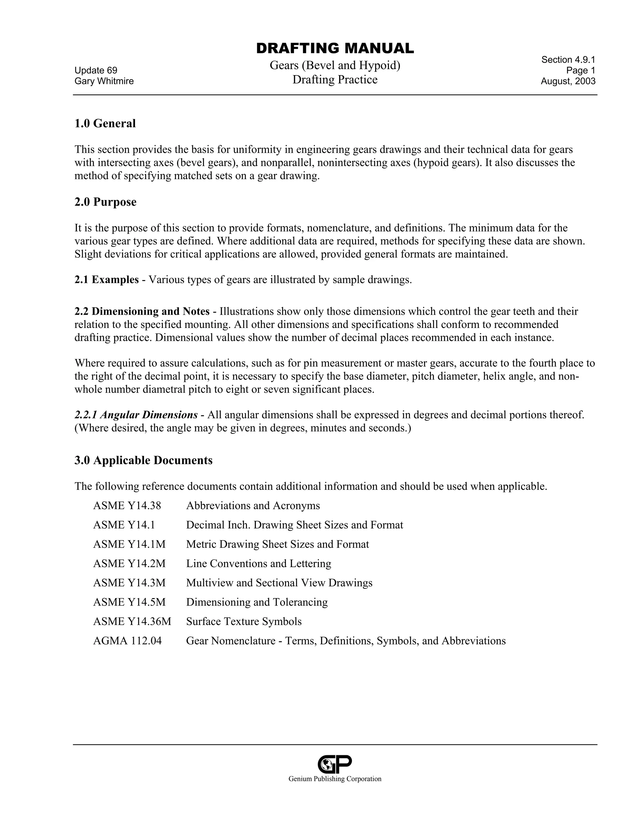 Drafting methods for gears | PDF