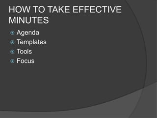 Drafting minutes and resolutions from Members and Board Meetings | PPTX