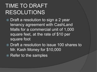 Drafting minutes and resolutions from Members and Board Meetings | PPTX