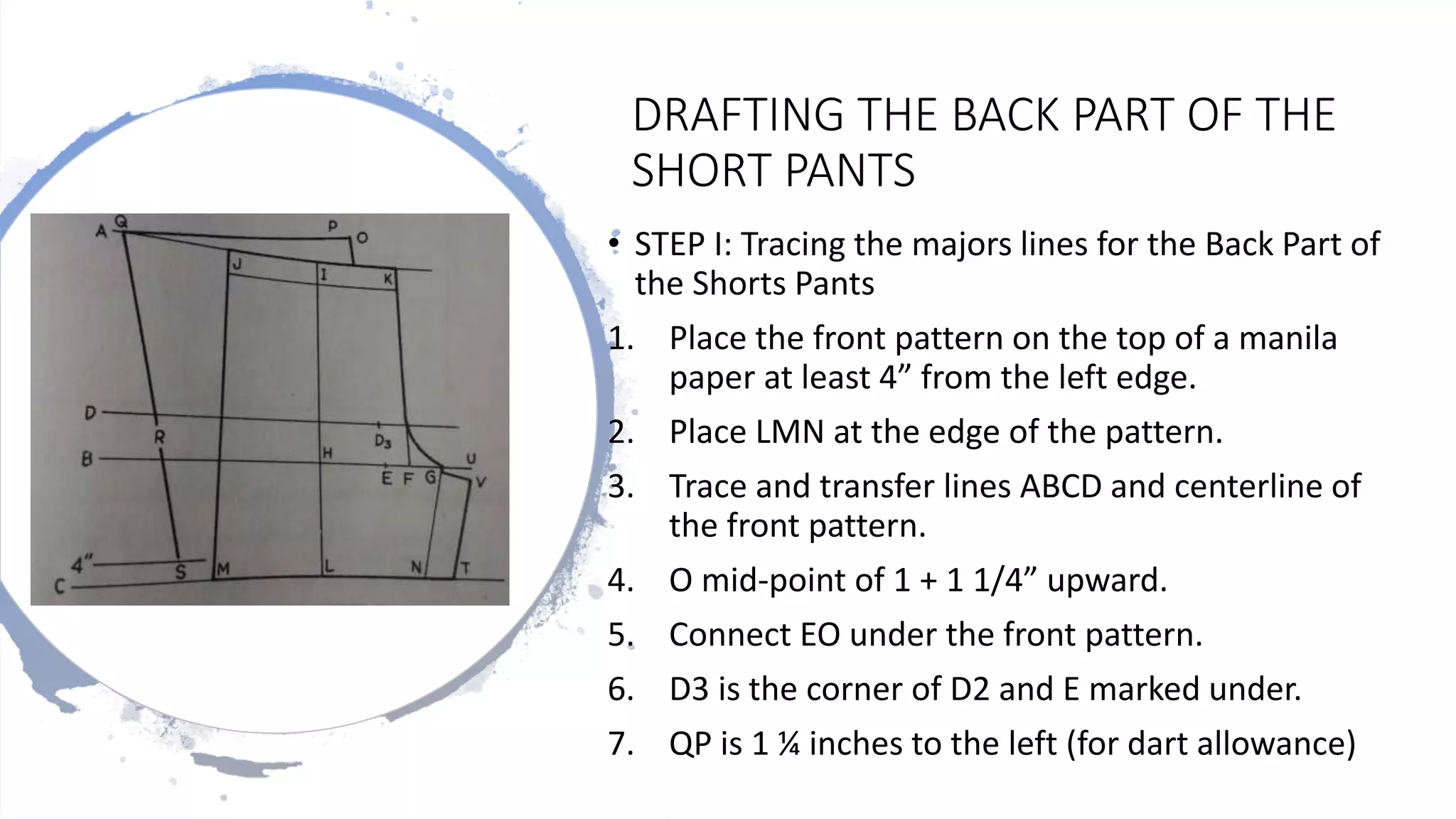 Drafting of basic pattern for shorts | PPTX | Darts | Sports