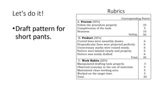 Drafting of basic pattern for shorts | PPTX