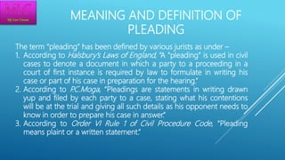 Drafting, pleading and conyeyancing | PPTX | Law