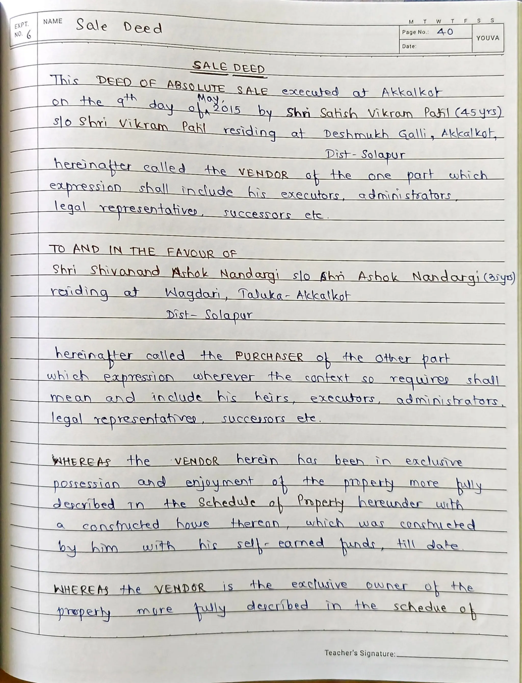 Drafting Practical as written basis the assignment | PDF