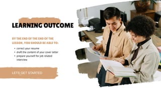 DRAFTING RESUME, COVER LETTER & PREPARING FOR AN INTERVIEW.pptx