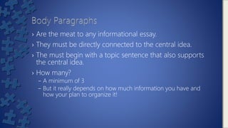 Drafting s trong body paragraphs info texts | PPTX | Education