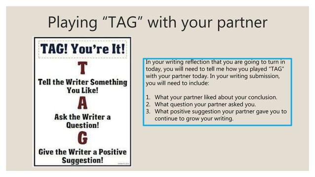 Drafting the conclusion with a partner | PPTX