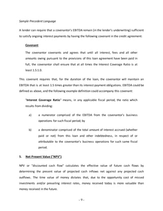 Drafting the Math – Understanding Financial Covenants, Tests, and ...