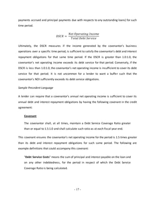 Drafting the Math – Understanding Financial Covenants, Tests, and ...