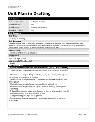 Drafting unit plan | PDF
