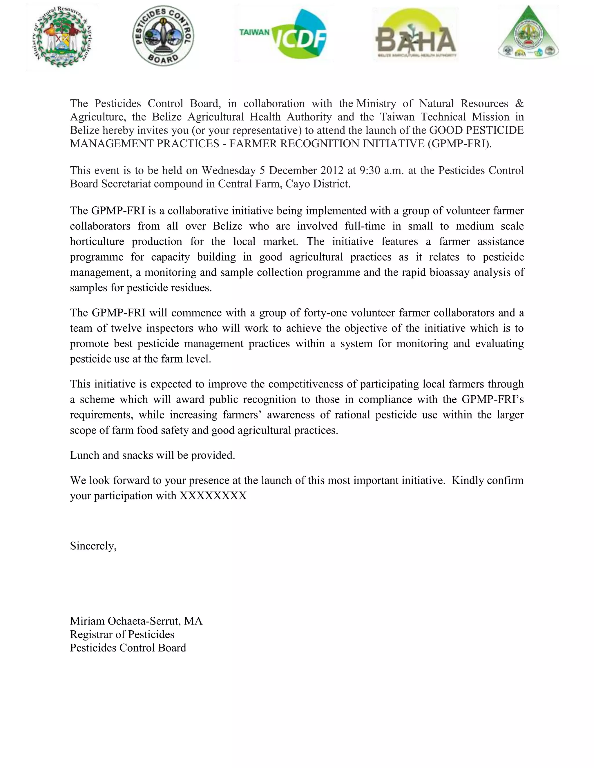 Draft invitation letter saved wit logos as header on all pages .. | DOCX