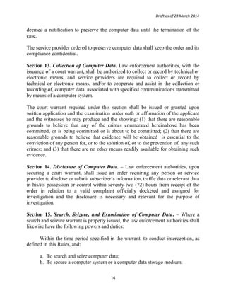 Draft Implementing Rules and Regulations (IRR) of the Cybercrime Law | DOC