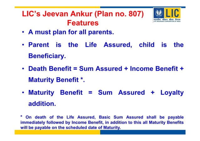 Jeevan Ankur Table 807 | PDF