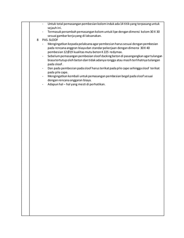 CONTOH LAPORAN KONSULTAN PENGAWAS | DOCX