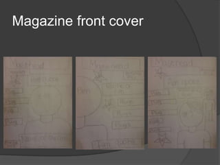 Draft layouts for magazine front cover and posters | PPTX