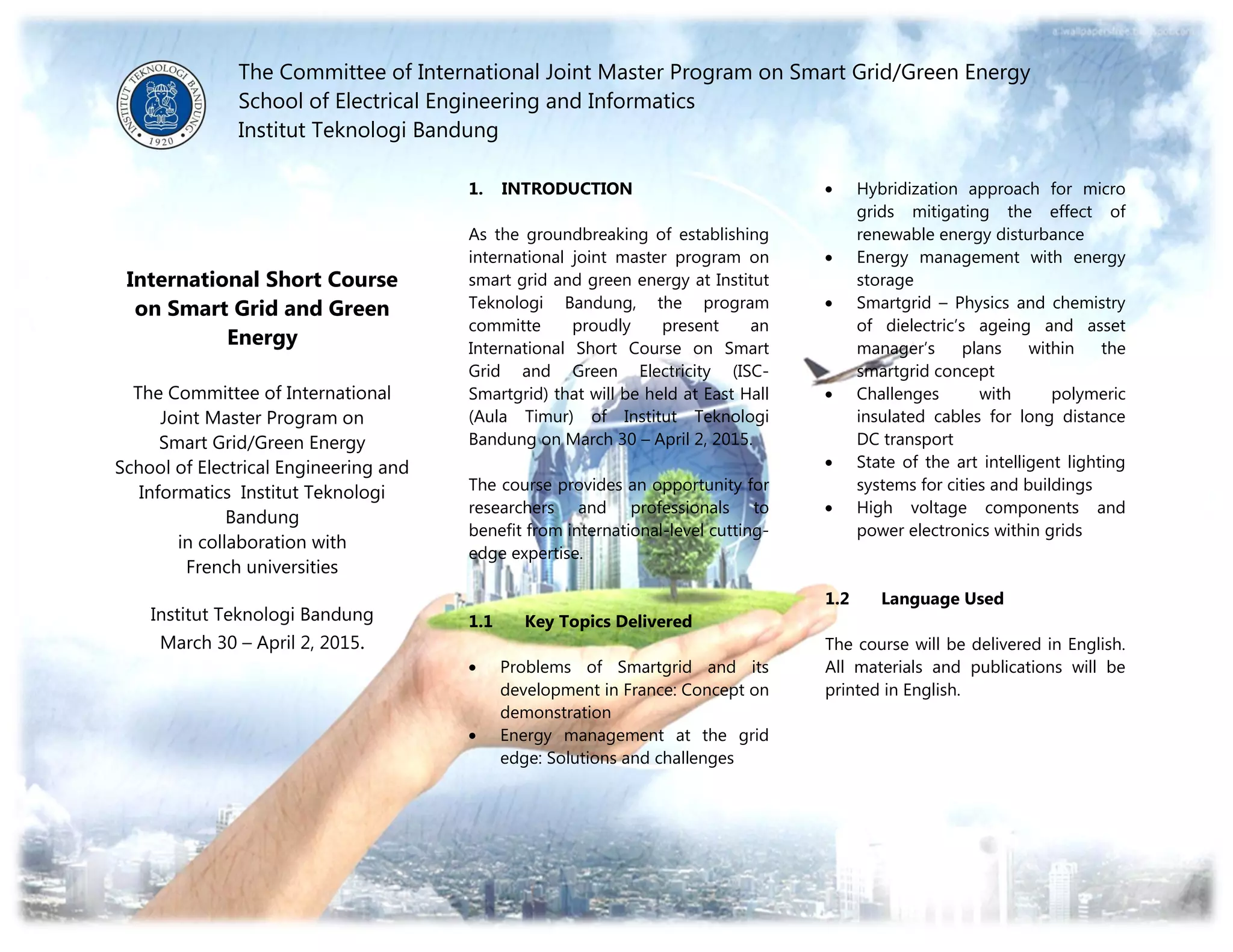 International Short Course on Smart Grid and Green Energy | PDF | Power ...