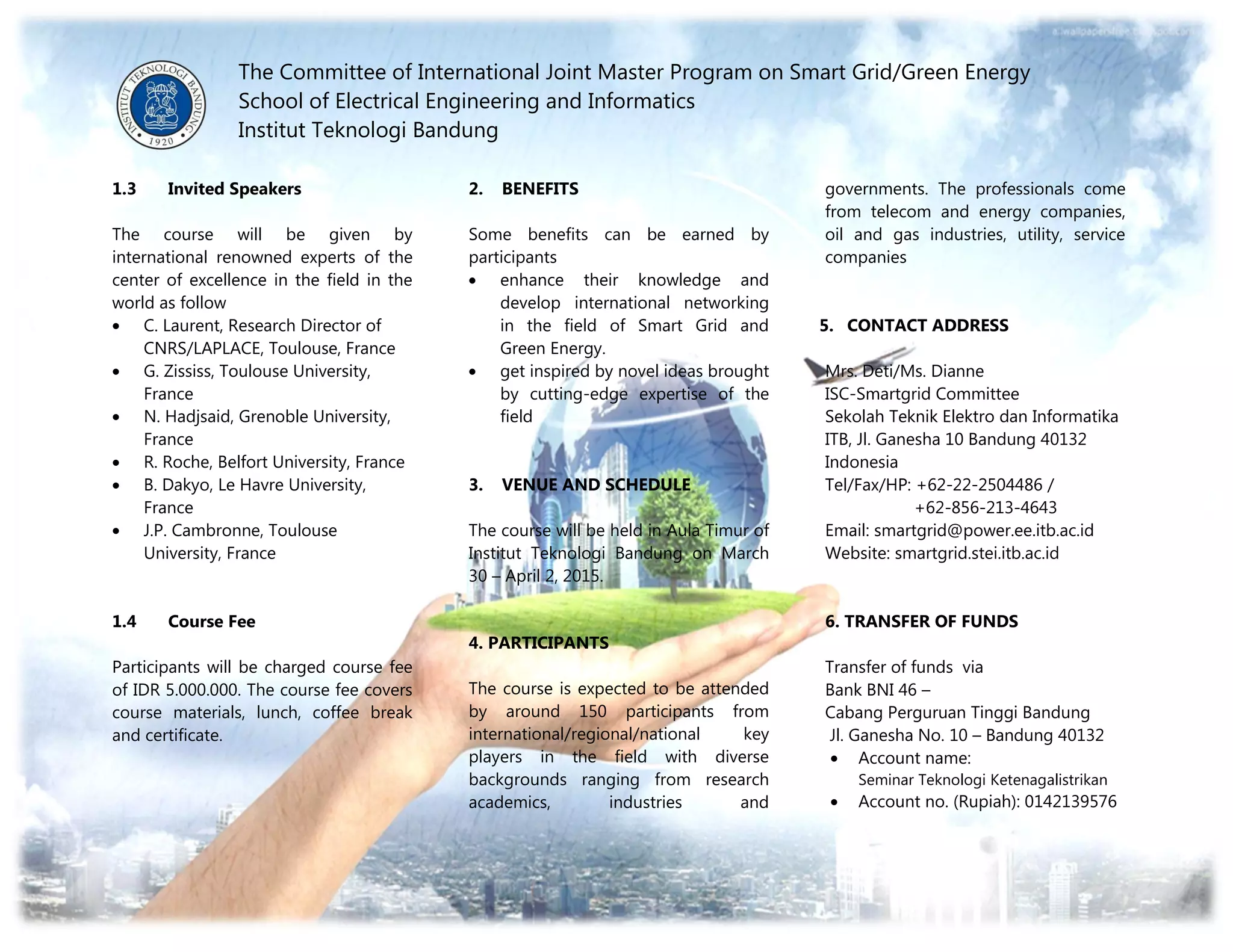 International Short Course on Smart Grid and Green Energy | PDF | Power ...