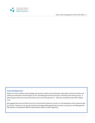 Draft Litter Management Plan | PDF