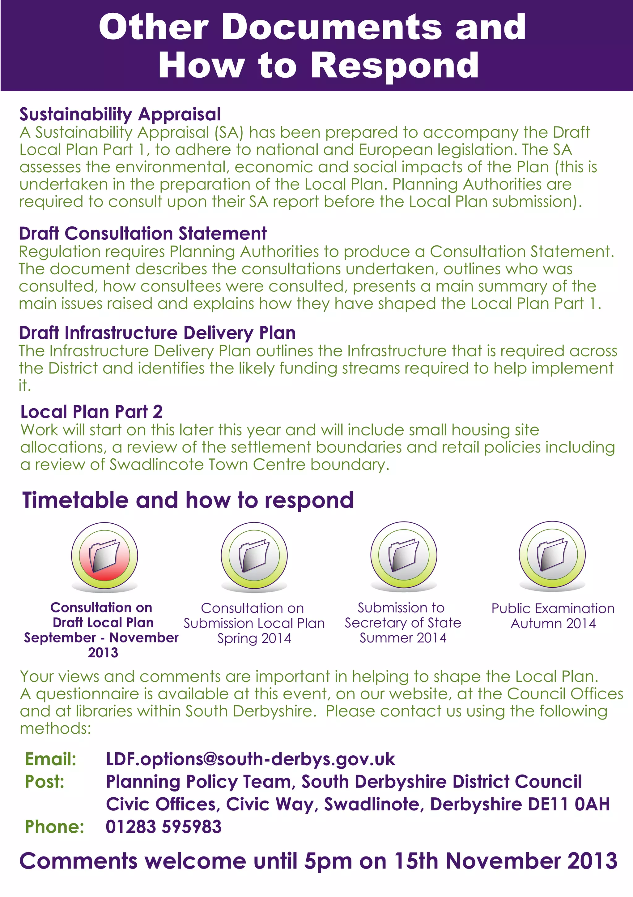 Draft local plan part 1 consultation - Drop in session information | PDF