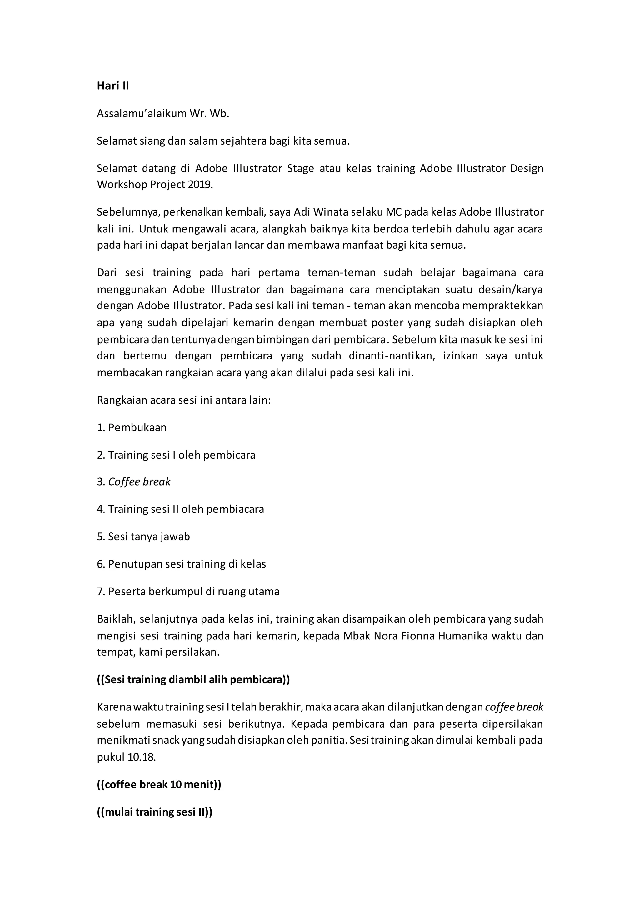 contoh teks mc | PDF