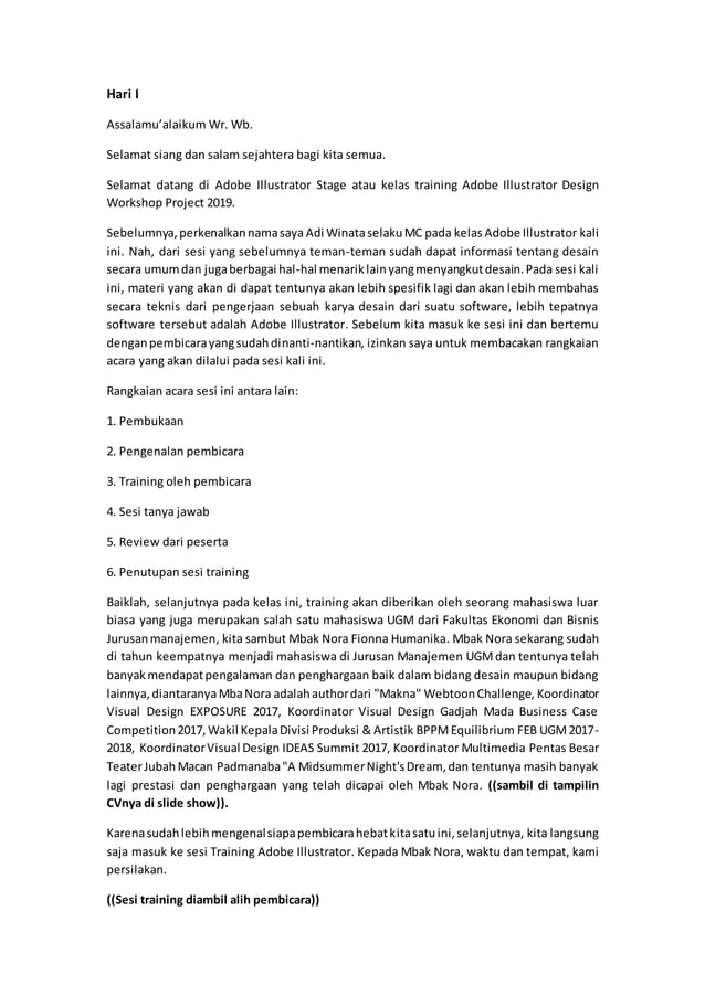 contoh teks mc | PDF