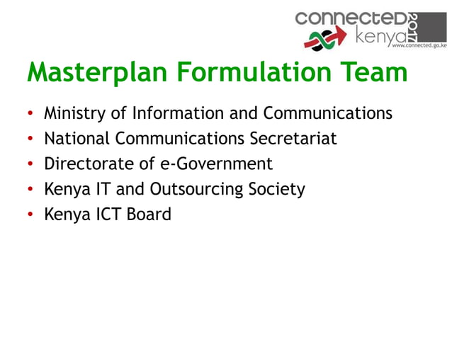 Draft Kenya national ICT Masterplan 2012 | PDF