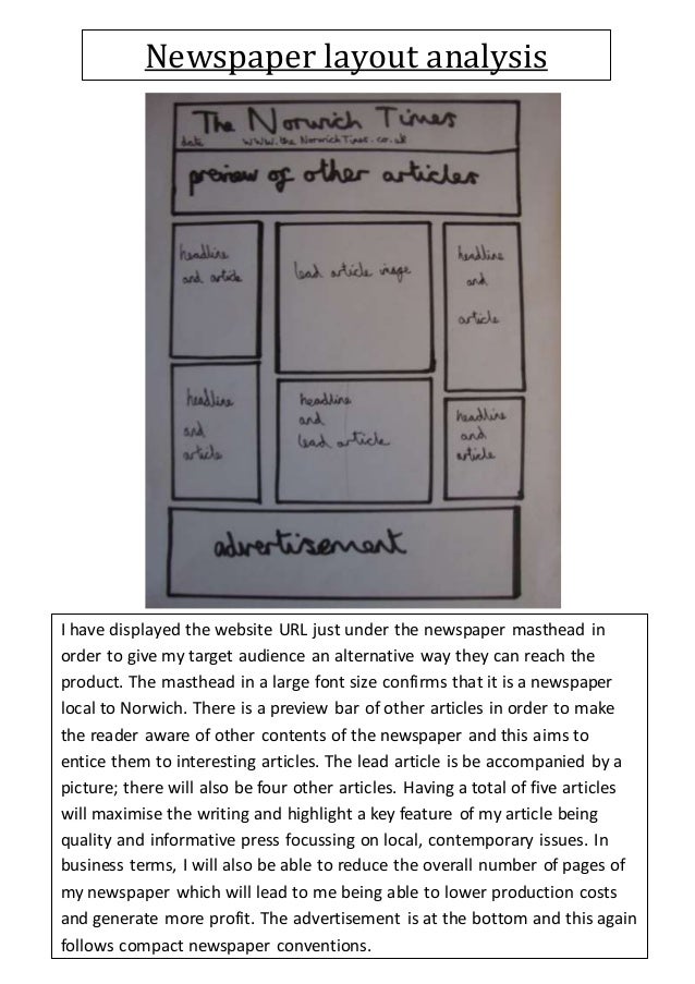 Draft newspaper layout analysis