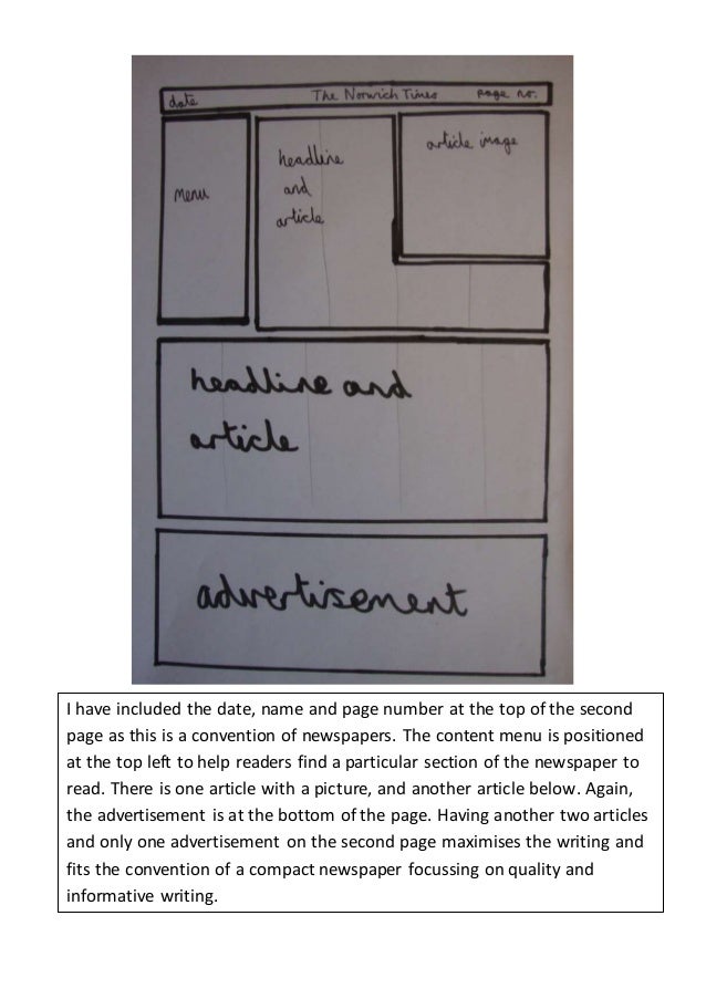 Draft newspaper layout analysis