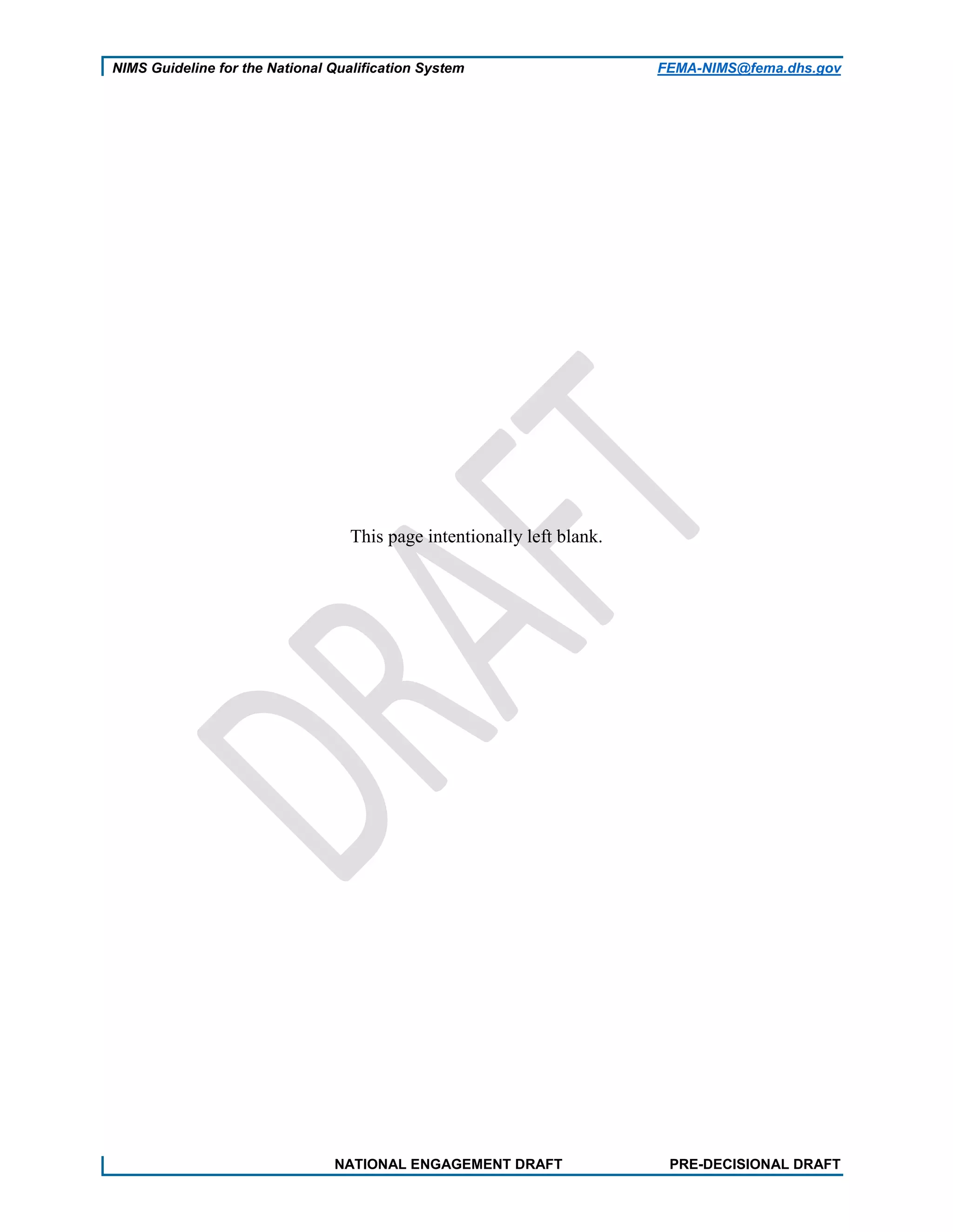 National Incident Management System (NIMS) NQS DRAFT | PDF