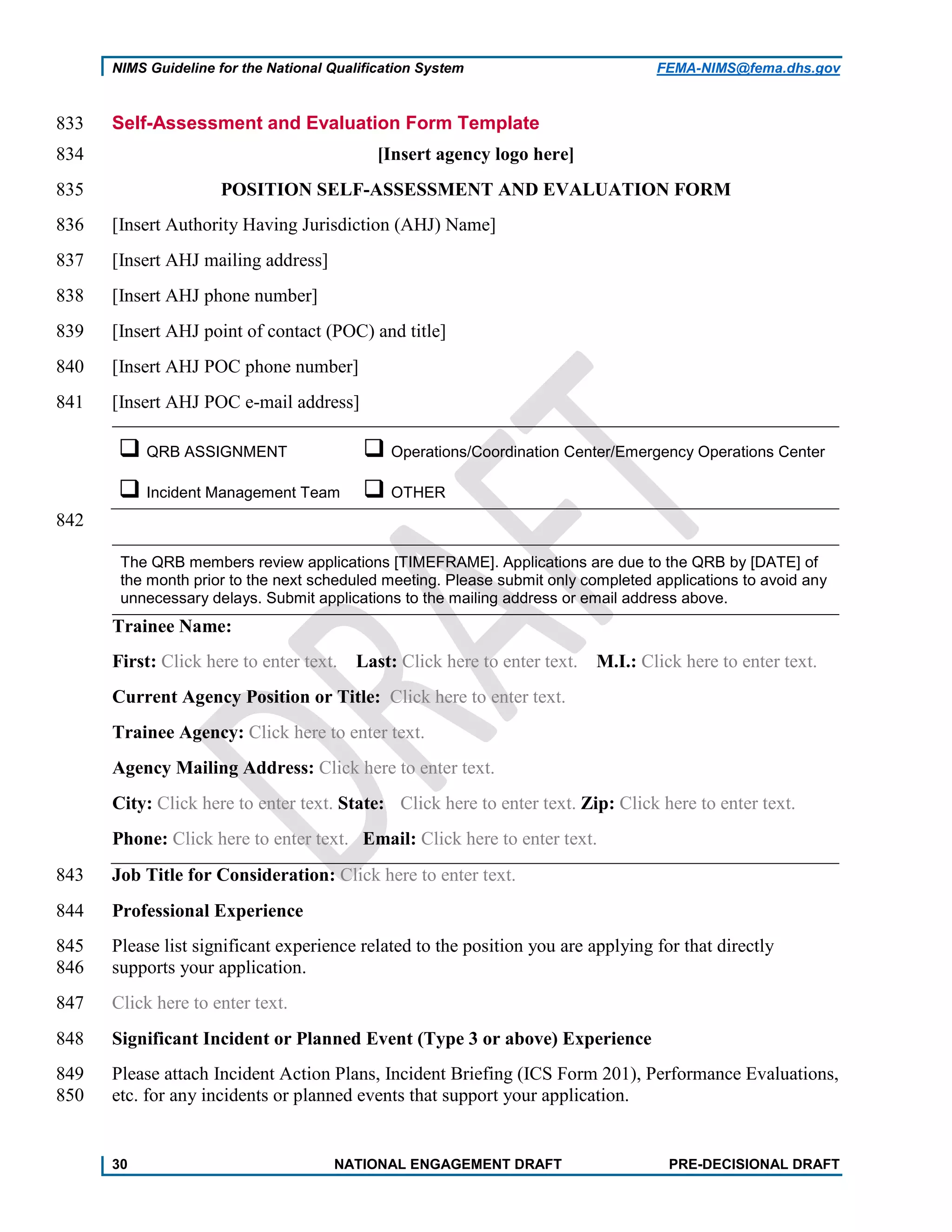 National Incident Management System (NIMS) NQS DRAFT | PDF