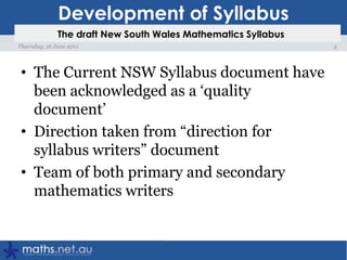 Draft nsw maths syllabus | PPTX