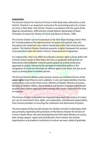 Draft Of Ekiti State Charter For Victims Of Crime | PDF